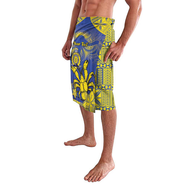 Personalised Niue The Rock Lavalava Niuean Crab Hiapo Pattern Blue ...