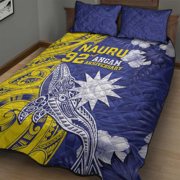 Nauru 92nd Anniversary Of Angam Quilt Bed Set Polynesian Whale Pattern LT05