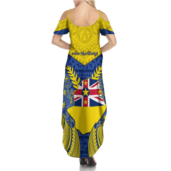 Niue Constitution Day Summer Maxi Dress Coat Of Arms Niuean Hiapo ...