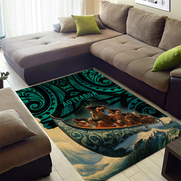 New Zealand Tamaki Herenga Waka Festival Area Rug Maori Pattern LT05