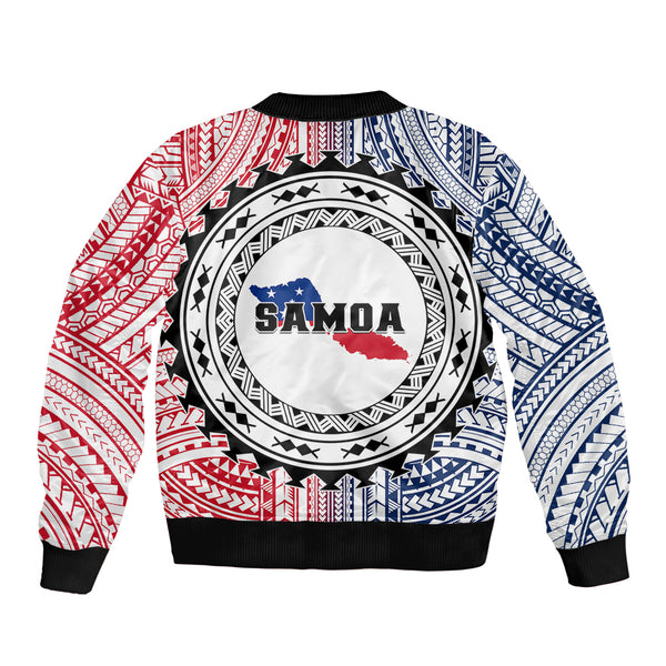Samoa Black Saturday Sleeve Zip Bomber Jacket Polynesian Tribal Simple ...