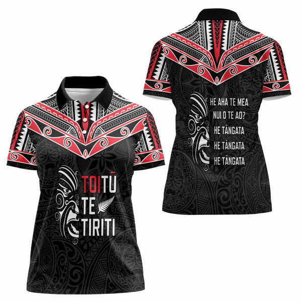 Aotearoa Toitu Te Tiriti Women Polo Shirt New Zealand Honour The Treaty ...