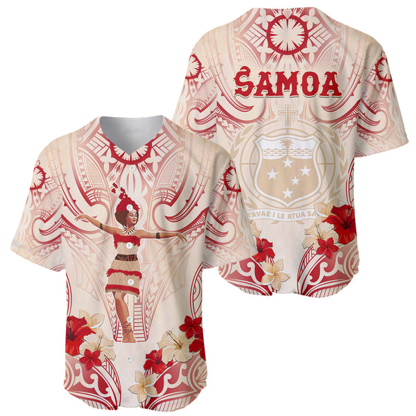 Siva Samoa Baseball Jersey Samoan Taupou With Polynesian Pattern LT05