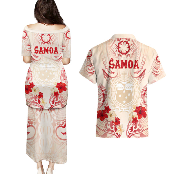 Siva Samoa Couples Matching Puletasi and Hawaiian Shirt Samoan Taupou ...