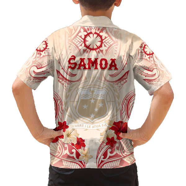 Siva Samoa Kid Hawaiian Shirt Samoan Taupou With Polynesian Pattern LT05