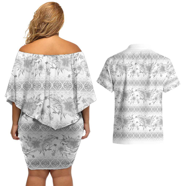 Samoa White Sunday Couples Matching Off Shoulder Short Dress and ...