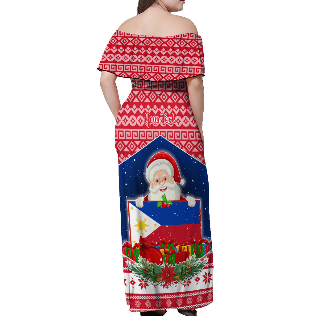 Personalised Philippines Christmas Off Shoulder Maxi Dress Filipino ...