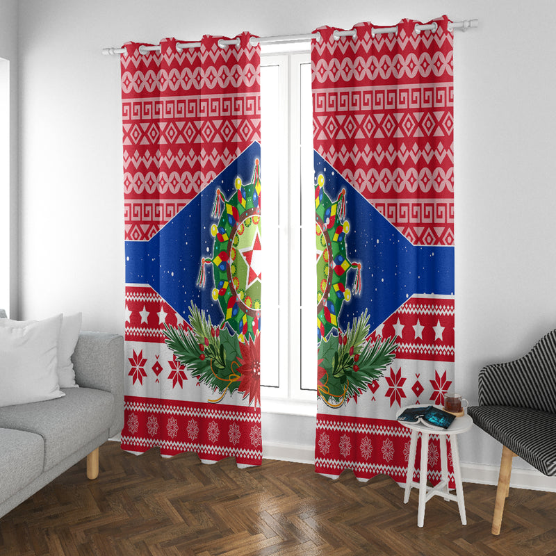 Philippines Christmas Window Curtain Filipino Parol Maligayang Pasko LT05