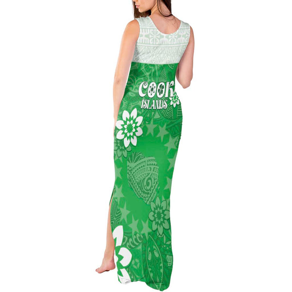 Cook Islands Maori Language Week Tank Maxi Dress Pacific Tapa Pattern LT05