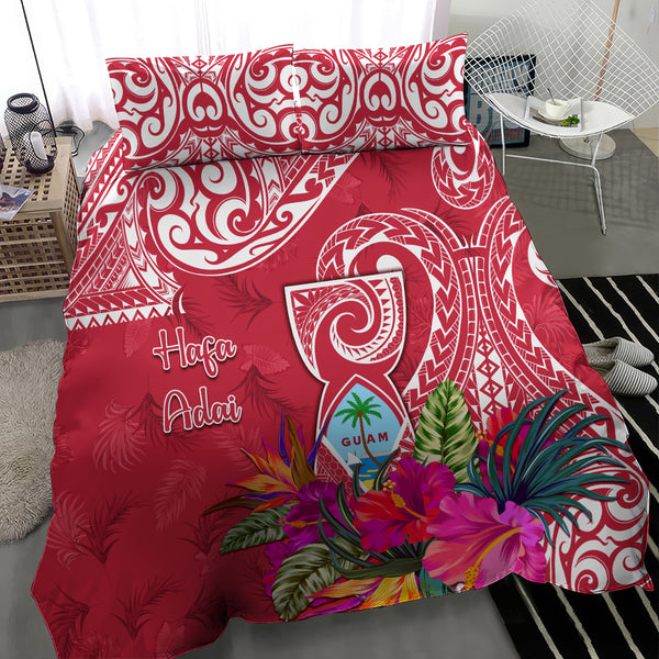 Hafa Adai Guam History and Chamorro Heritage Day Bedding Set Red Latte ...
