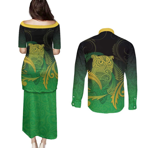 New Zealand Aotearoa Ruru Couples Matching Puletasi and Long Sleeve ...