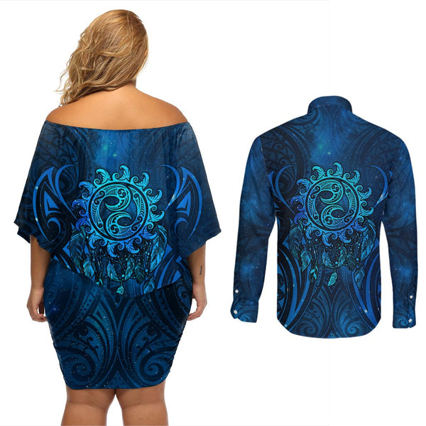 New Zealand Dream Catcher Couples Matching Off Shoulder Short Dress and ...
