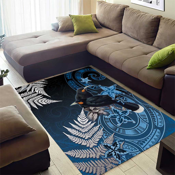 New Zealand Huia Bird Area Rug Aotearoa Maori Pattern LT05