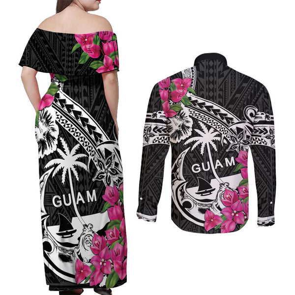 Guam Chamorro Couples Matching Off Shoulder Maxi Dress and Long Sleeve ...
