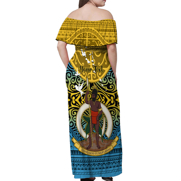 Personalized Vanuatu Sanma Province Off Shoulder Maxi Dress Coat Of ...