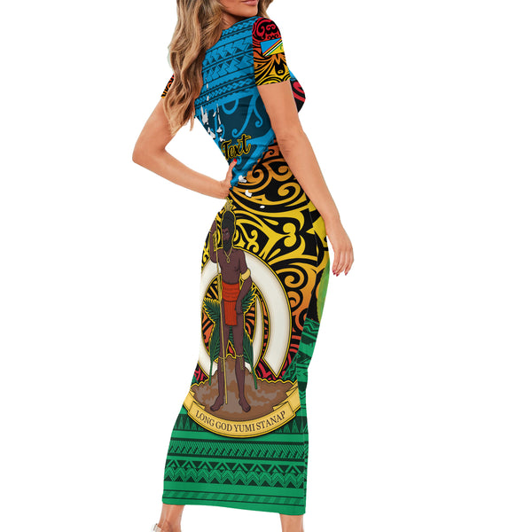 Personalized Vanuatu Torba Province Short Sleeve Bodycon Dress ...