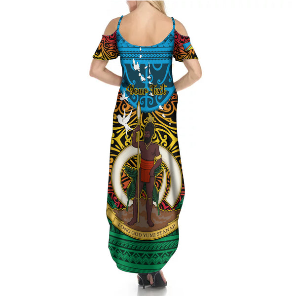 Personalized Vanuatu Torba Province Summer Maxi Dress Vanuatuan Coat Of ...