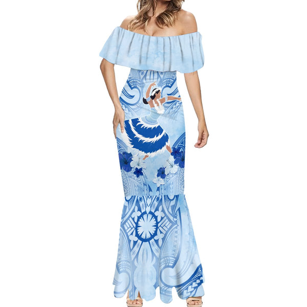 Cook Islands Women's Day Mermaid Dress With Polynesian Pattern LT05