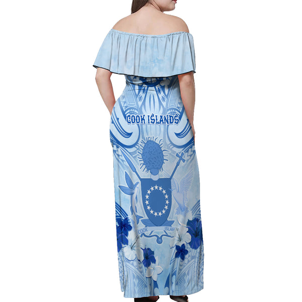 Cook Islands Women's Day Off Shoulder Maxi Dress With Polynesian ...