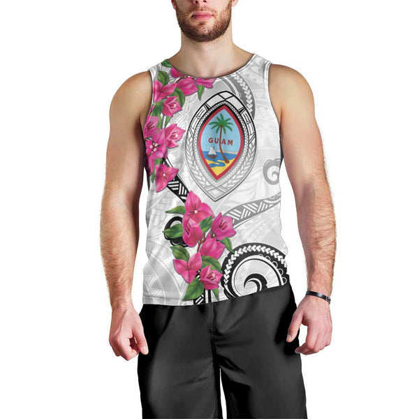 Guam Chamorro Men Tank Top Curves Polynesian Tattoo Mix Bougainvillea LT05