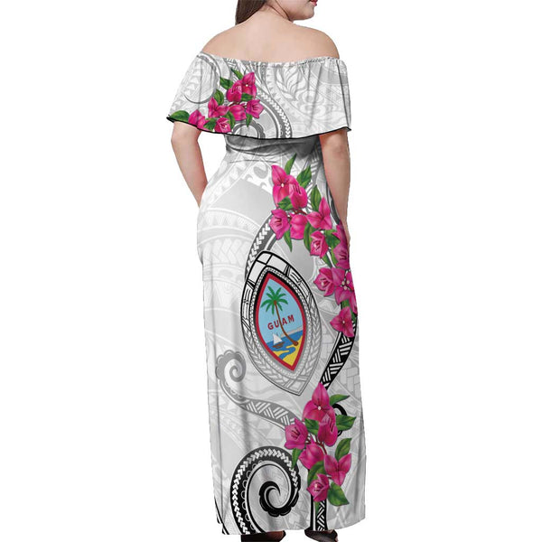 Guam Chamorro Off Shoulder Maxi Dress Curves Polynesian Tattoo Mix ...