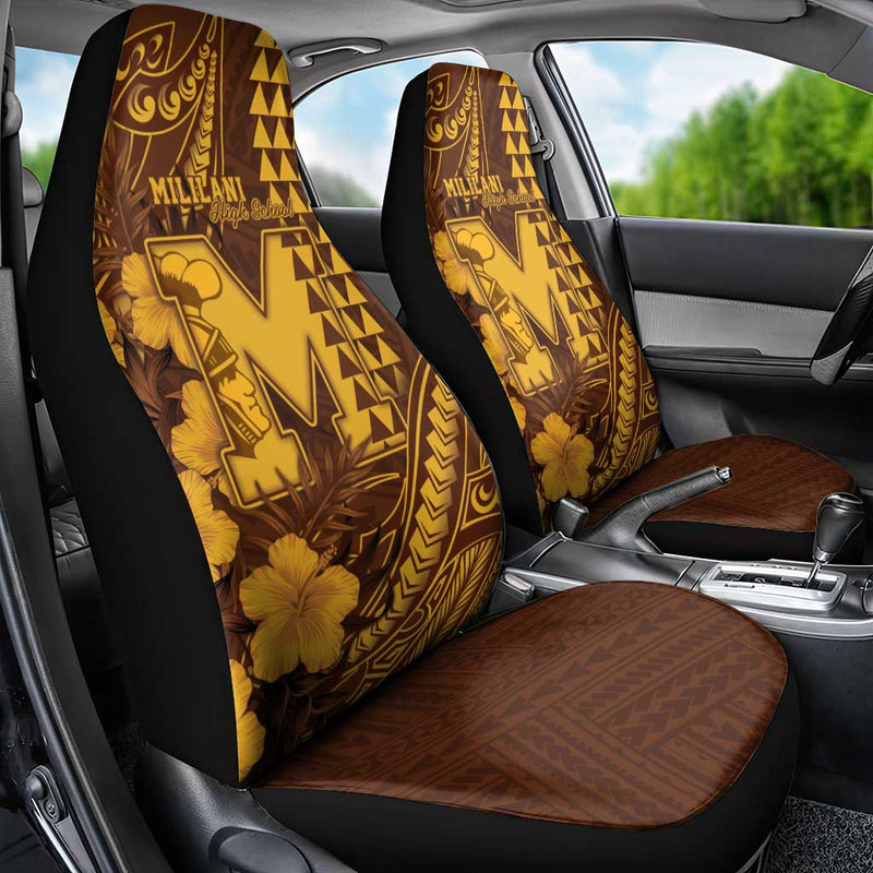 Hawaii Mililani High School Car Seat Cover Tribal Tattoo With Hibiscus ...