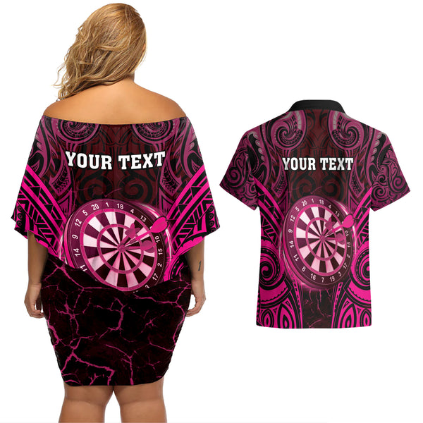 Personalised New Zealand Darts Couples Matching Off Shoulder Short ...