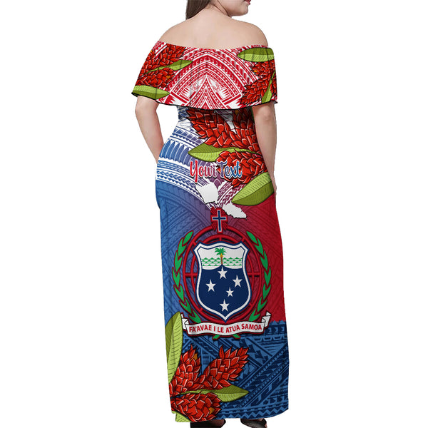 Personalized Samoa Off Shoulder Maxi Dress Teuila Torch Ginger Mix ...