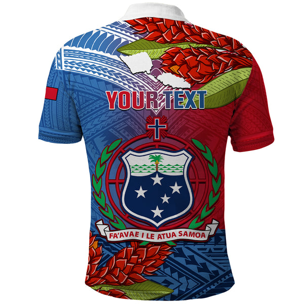 Personalized Samoa Polo Shirt Teuila Torch Ginger Mix Polynesian Tribal ...