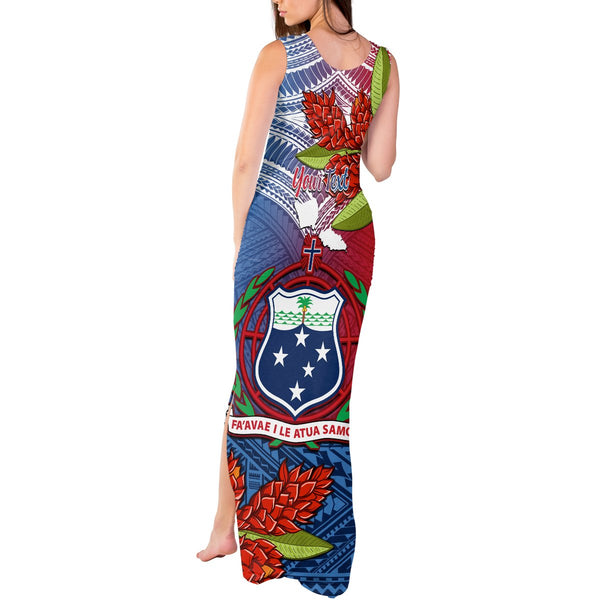 Personalized Samoa Tank Maxi Dress Teuila Torch Ginger Mix Polynesian ...