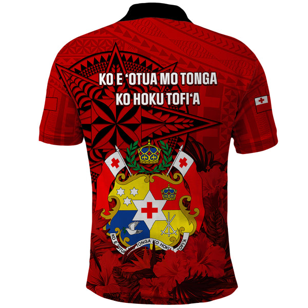 Tonga King Tupou I Day Polo Shirt Tropical Flowers With Ngatu Pattern LT05