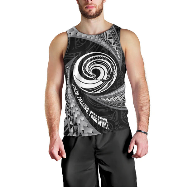 Personalised New Zealand Bungy Jumping Men Tank Top Maori Pattern LT05