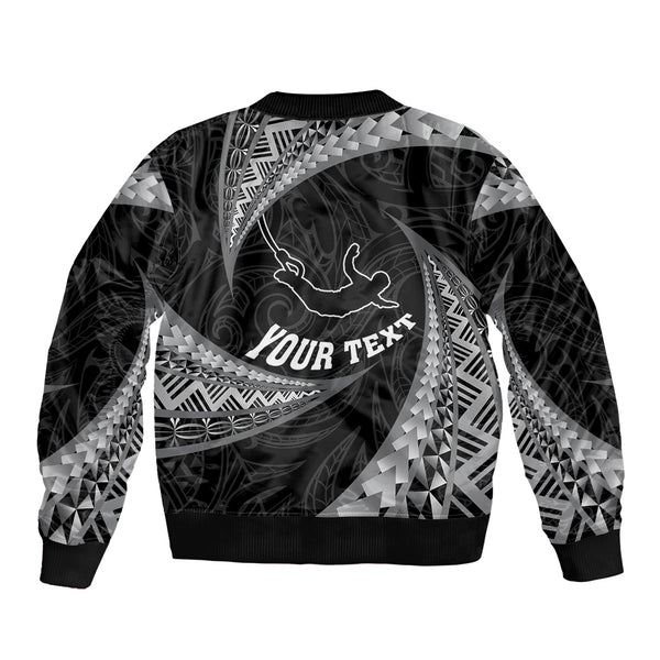Personalised New Zealand Bungy Jumping Sleeve Zip Bomber Jacket Maori ...