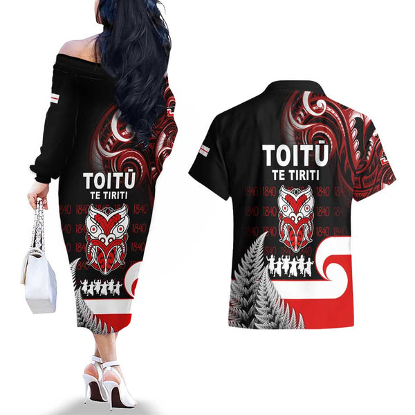 Aotearoa Toitu He Whakaputanga Couples Matching Off The Shoulder Long ...