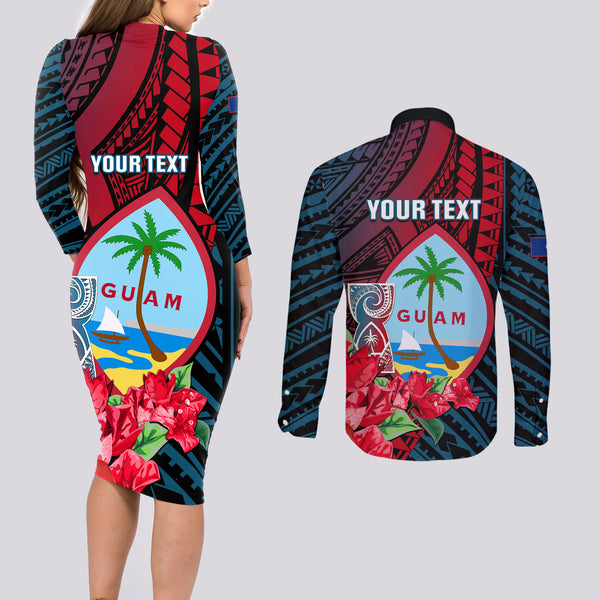 Personalized Guam Couples Matching Long Sleeve Bodycon Dress and Long ...