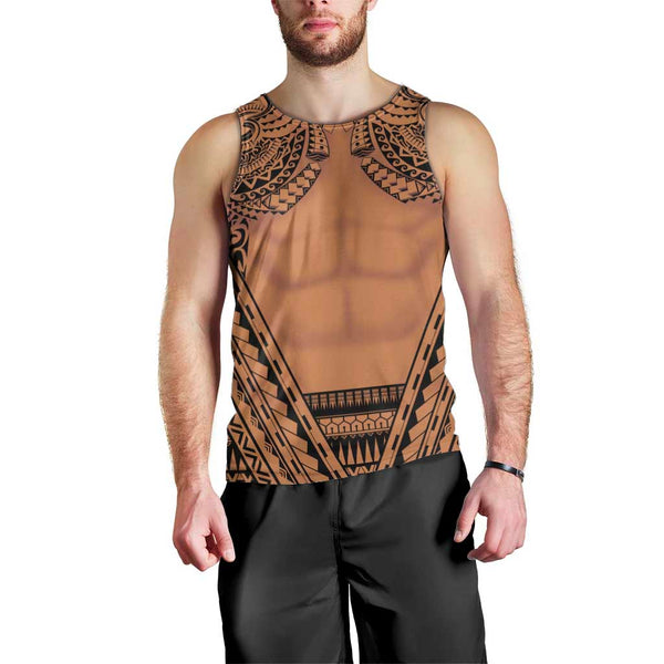 Polynesian Tattoo Inspired Cosplay Costume Men Tank Top Tribal Warrior LT05