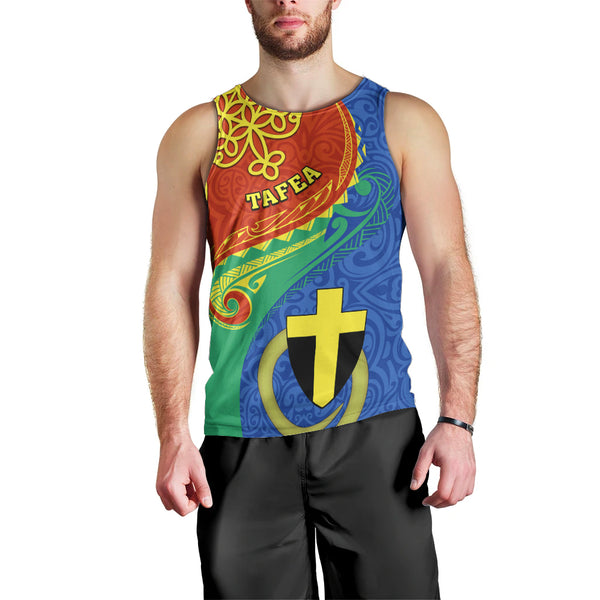 Tafea Day Men Tank Top Sand Drawing Vanuatuan Pattern LT05
