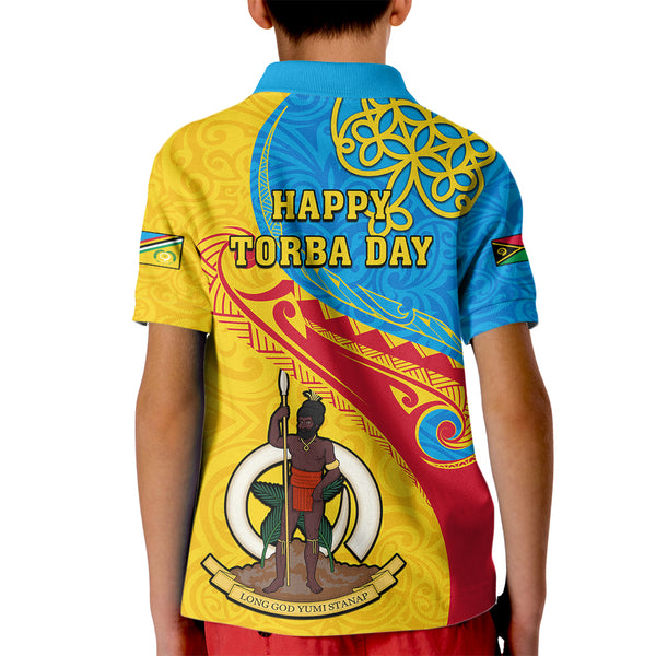 Torba Day Kid Polo Shirt Sand Drawing Vanuatuan Pattern LT05
