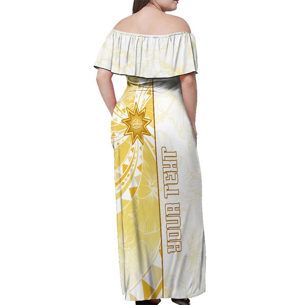 Personalised Polynesia Off Shoulder Maxi Dress Bahai Faith Symbol LT05