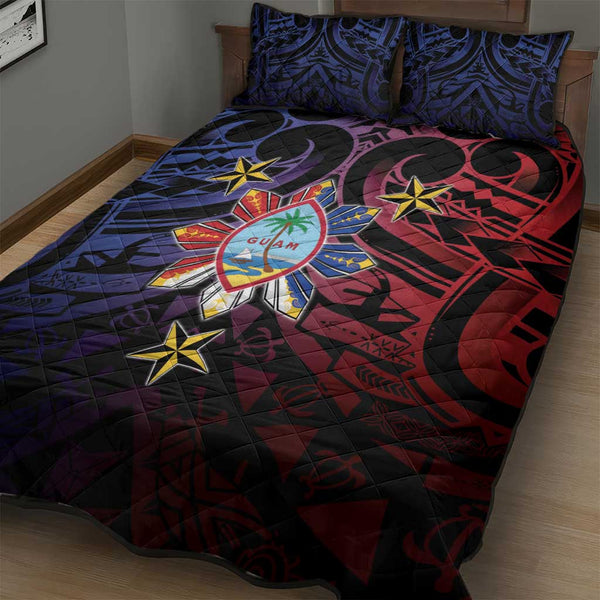 Philippines Guam Quilt Bed Set Filipino Sun With Guaman Seal LT05