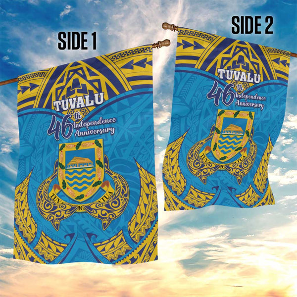 Tuvalu Independence Day Garden Flag Coat Of Arms With Polynesian ...