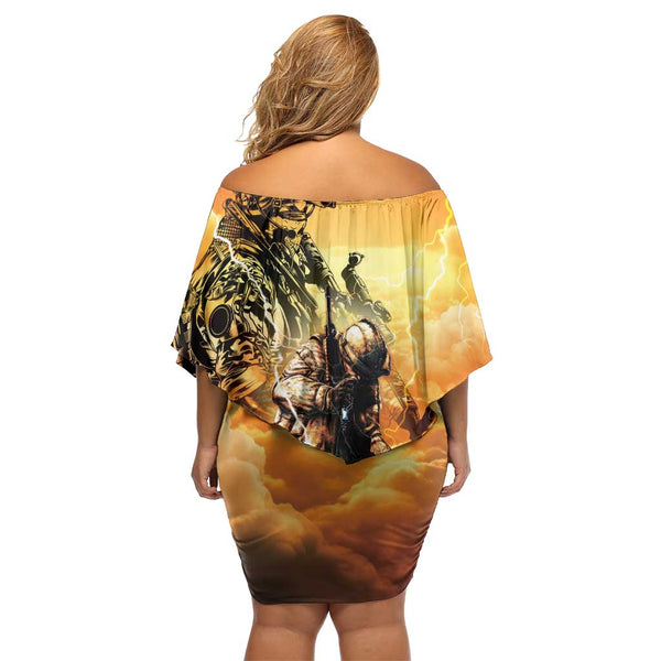 Hawaii Memorial Day Off Shoulder Short Dress Remember Their Sacrifice LT05