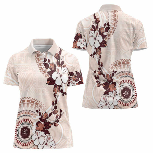 Bula Fiji Language Week Women Polo Shirt Fijian Tapa Pattern With ...