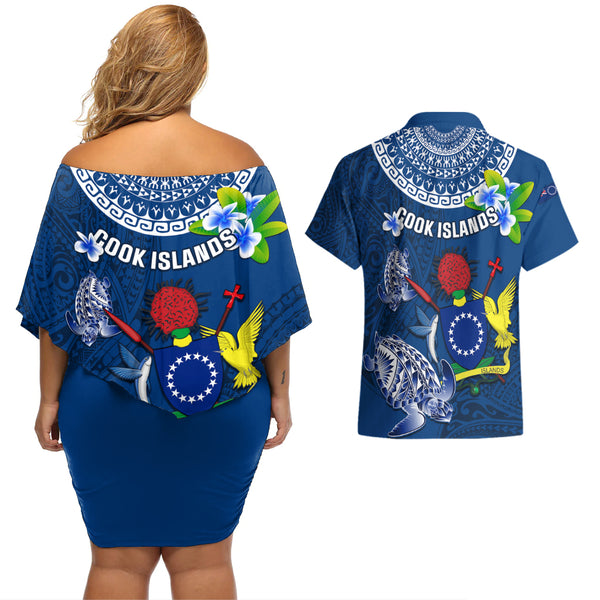 Cook Islands Pukapuka Couples Matching Off Shoulder Short Dress and ...