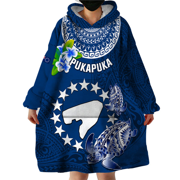 Personalized Cook Islands Pukapuka Wearable Blanket Hoodie Coat Of Arms ...