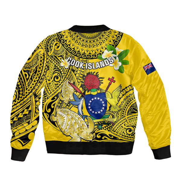 Cook Islands Aitutaki Bomber Jacket Coat Of Arms Plumeria Polynesian ...