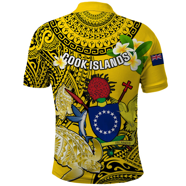 Cook Islands Aitutaki Polo Shirt Coat Of Arms Plumeria Polynesian ...