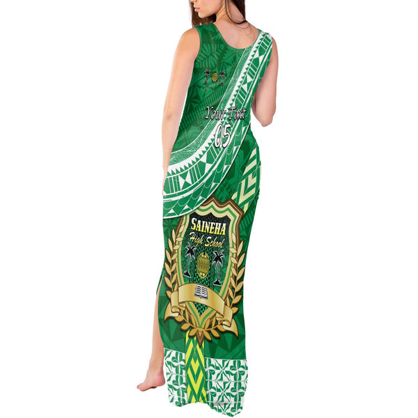 Custom Saineha High School Tank Maxi Dress Tongan Kupesi Pattern LT05