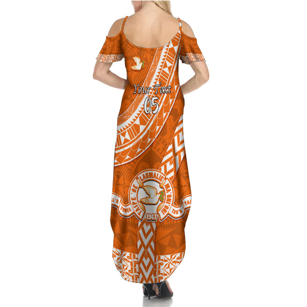 Custom Tailulu College Summer Maxi Dress Tongan Kupesi Pattern LT05