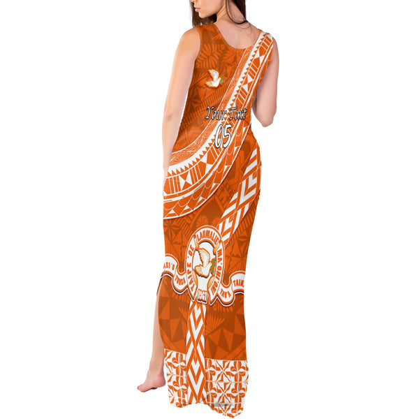 Custom Tailulu College Tank Maxi Dress Tongan Kupesi Pattern LT05